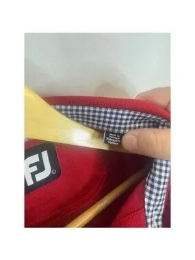 FootJoy | Shirts | Footjoy Mens Red Gingham Trim Performance Golf Polo ...